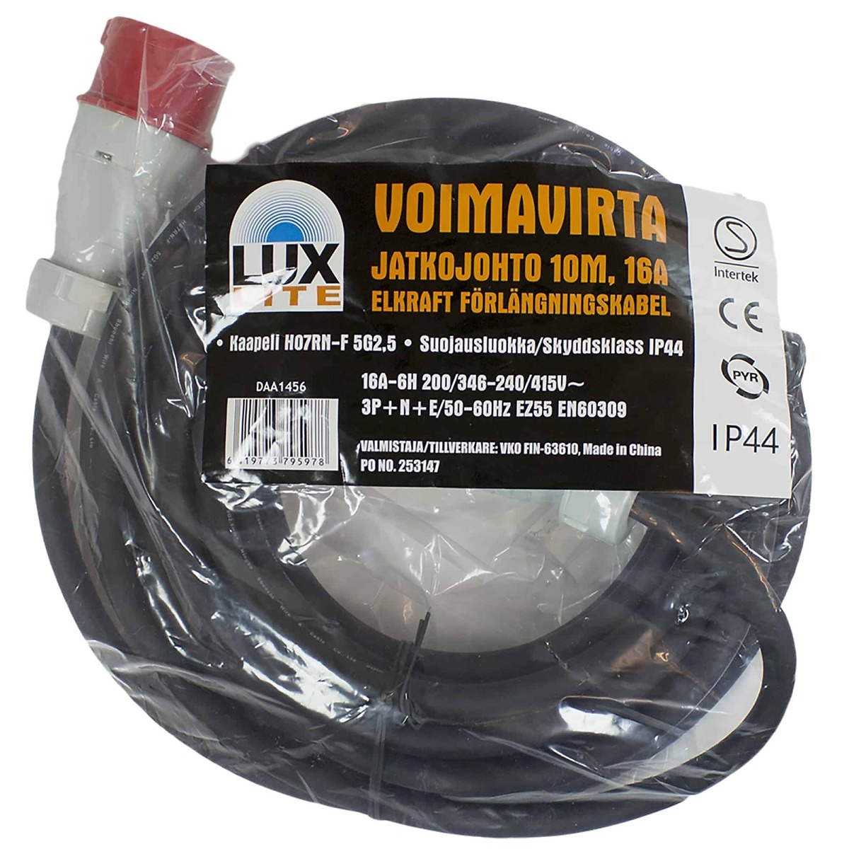 Jatkojohto 10 M, 16A Voimavirta - Maceakauppa.fi