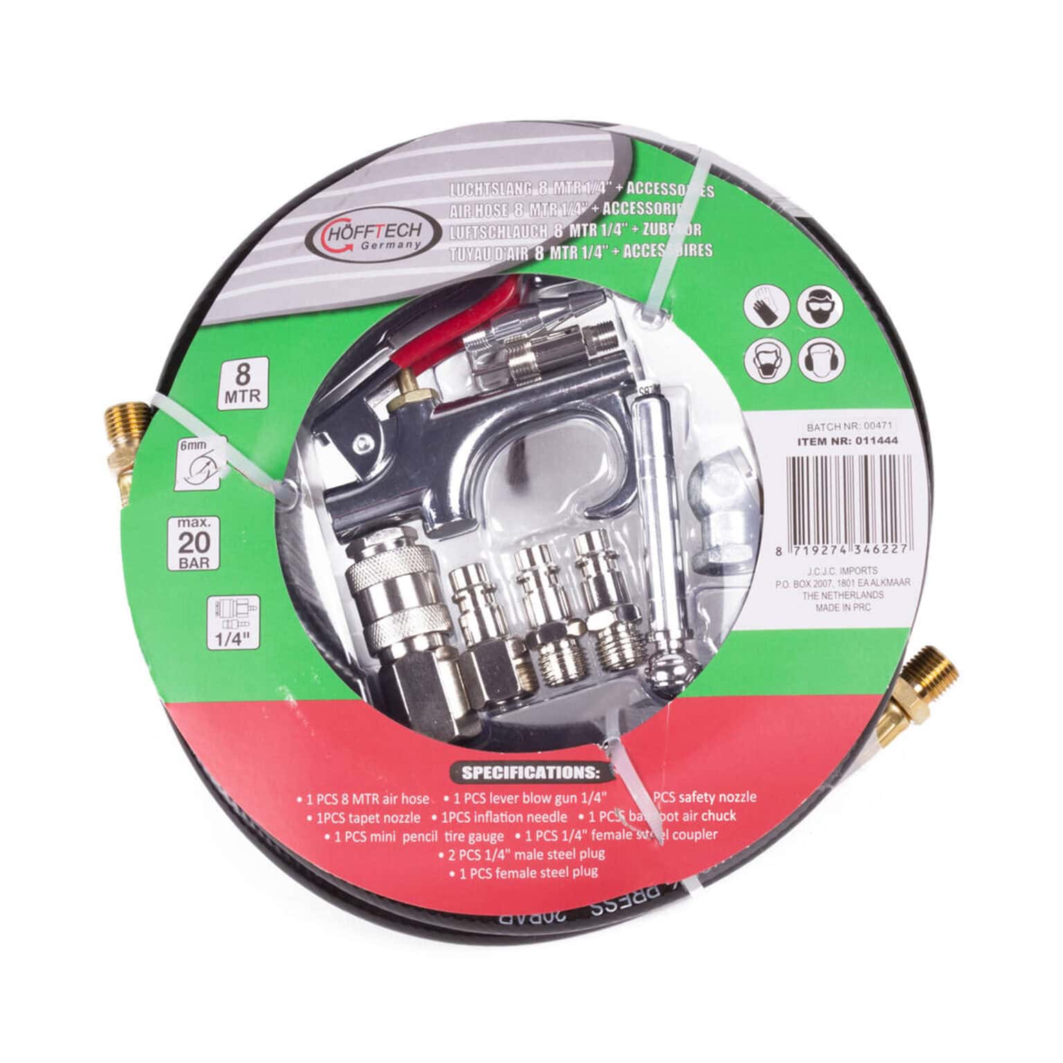 Paineilmaletku 8m 1/4" + tarvikkeet - maceakauppa.fi